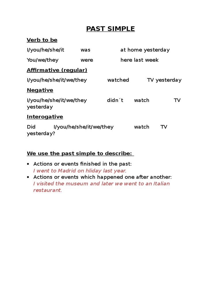 Understanding Past Simple Tense | PDF | Language Arts & Discipline