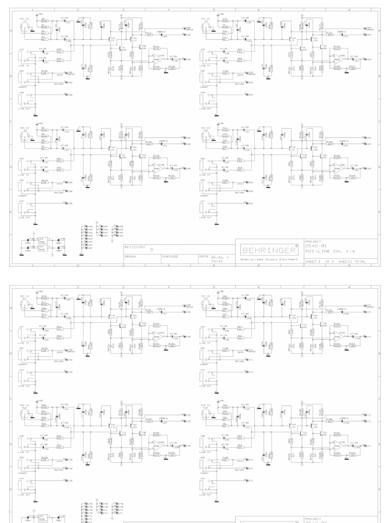 Behringer Eurorack MX2642A Schematic | PDF