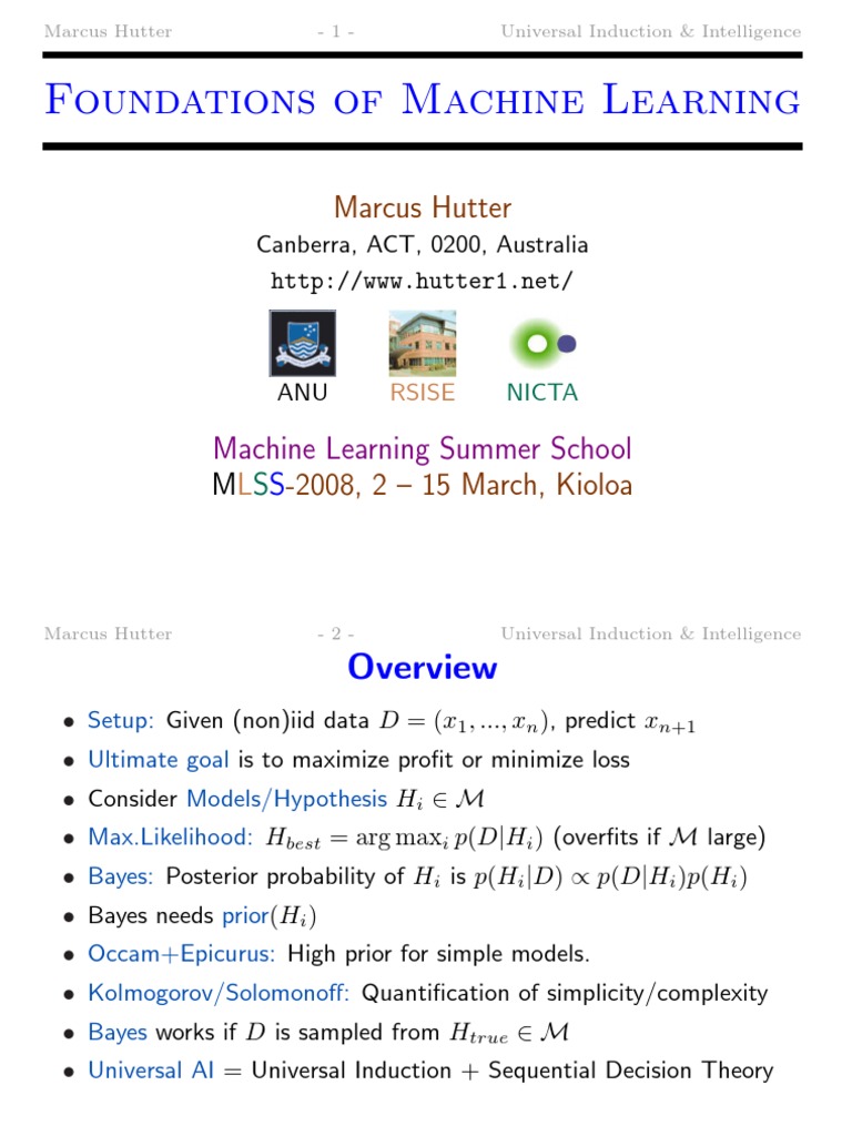 Foundations of Machine Learning | PDF | Bayesian Inference | Bayesian Probability
