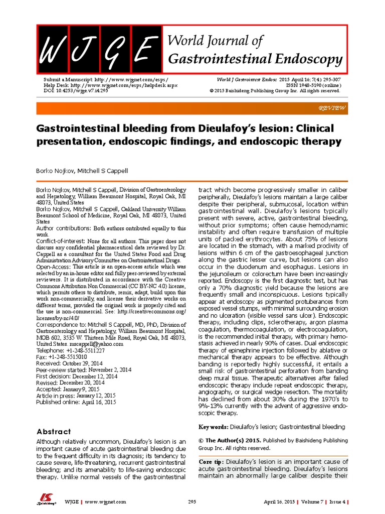 Lesion de Dieulafoy Subrayado | Colonoscopy | Gastrointestinal Tract
