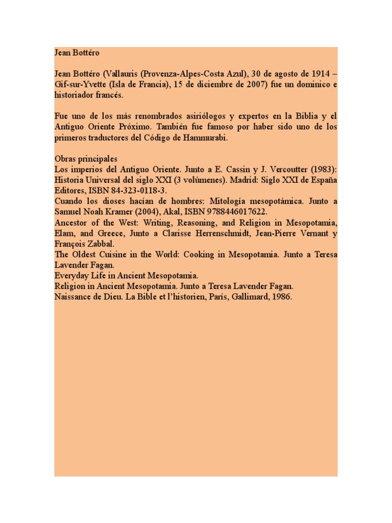 Jean Bottéro | PDF