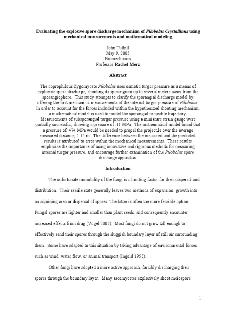 Pilobolus Paper | PDF