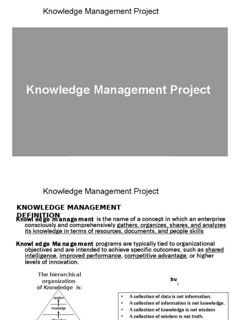 knowledge management project | Knowledge Management | Knowledge