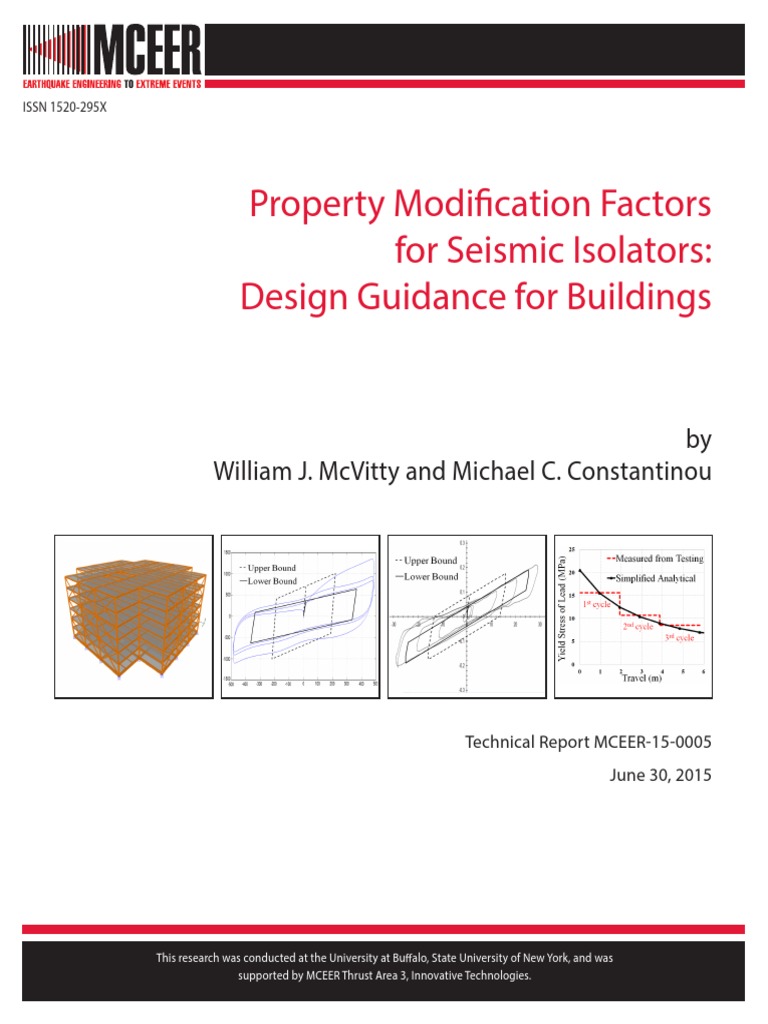 Property Modification Factors For Seismic Isolators: Design Guidance ...