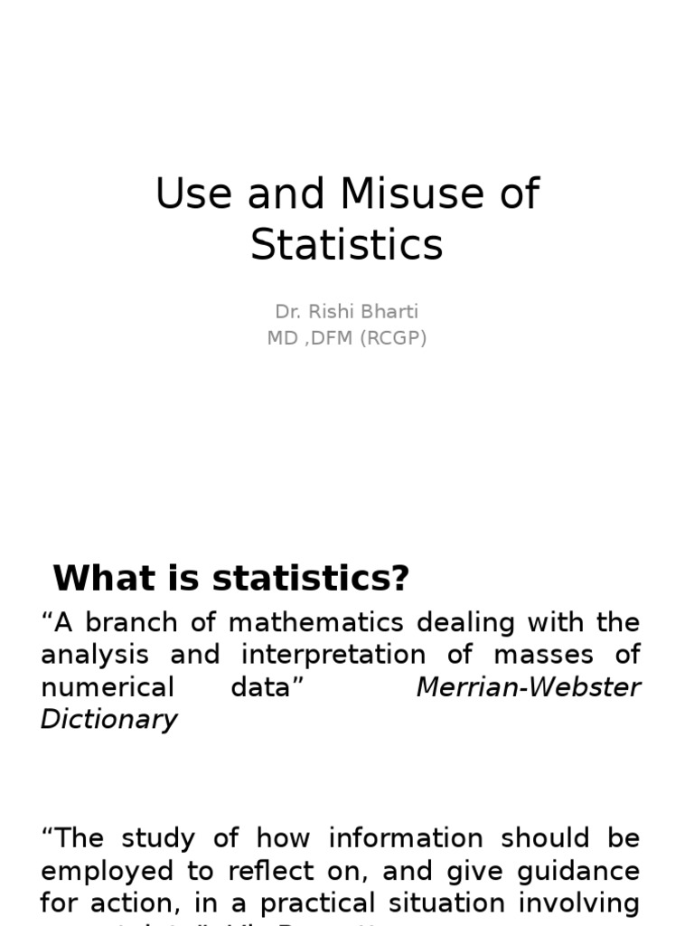 Misuse of Statistics Explained | PDF | Statistical Inference | Statistics