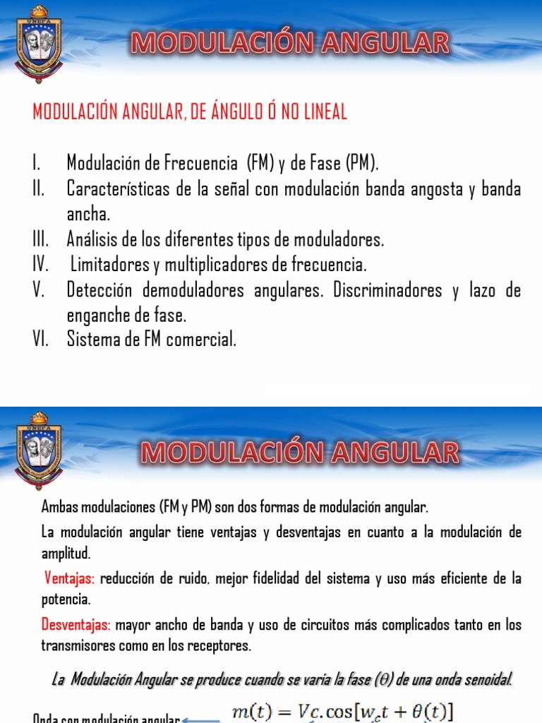 Modulación Angular PDF | PDF | Modulación de frecuencia | Modulación