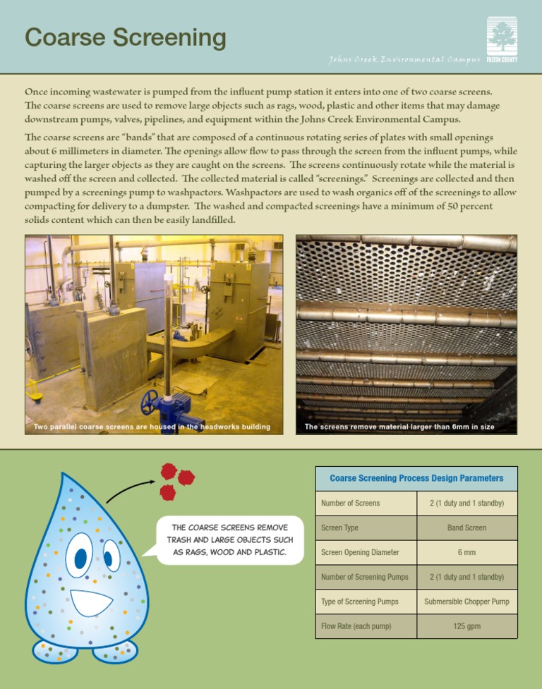 Coarse Screening in Wastewater Treatment | PDF
