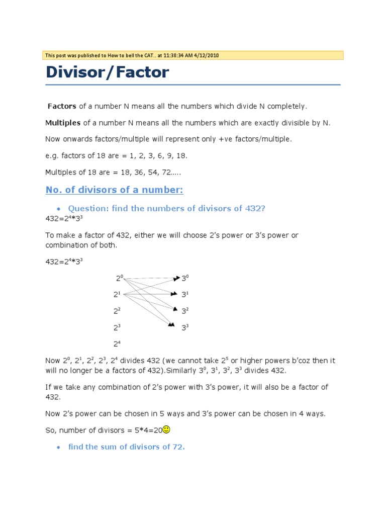 Divisor in Blog | PDF | Elementary Mathematics | Mathematical Objects