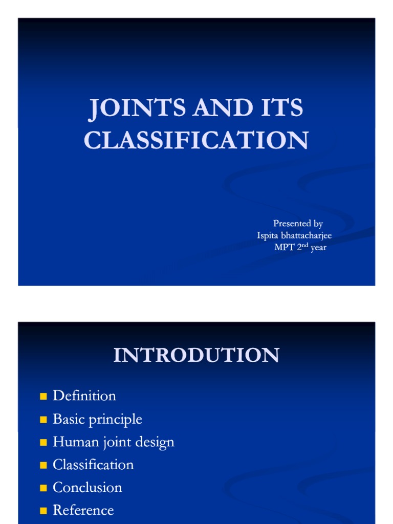 Classification of Joints Overview | PDF | Joint | Cartilage