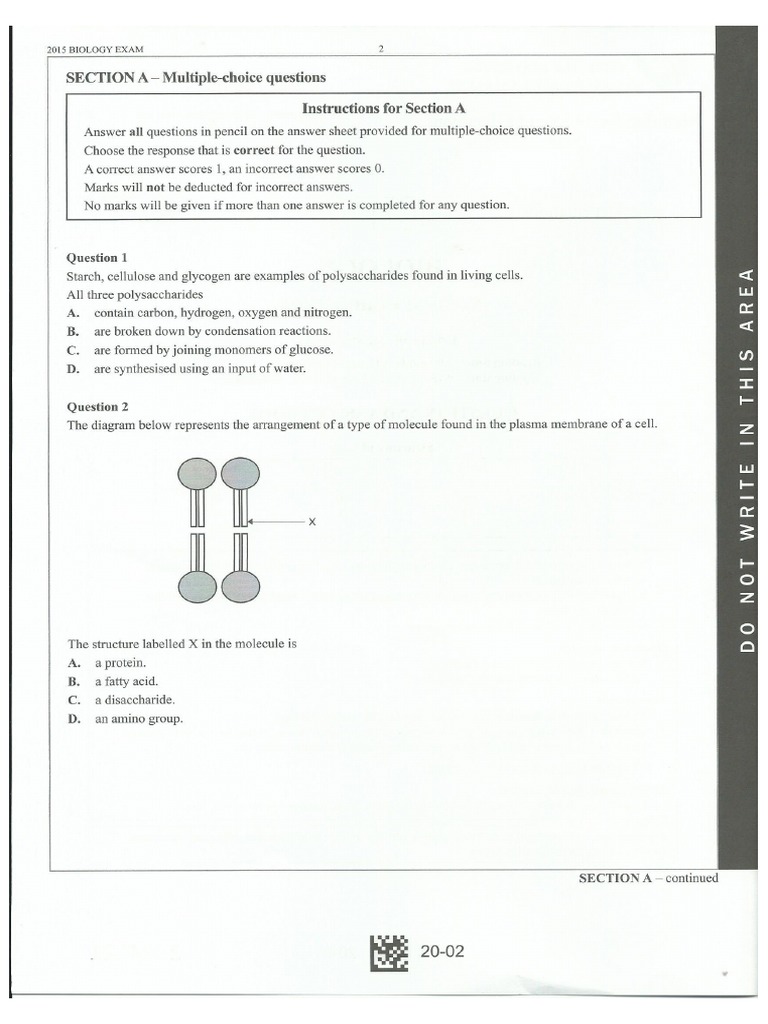 2015 Biology VCAA Exam (Compressed) | PDF