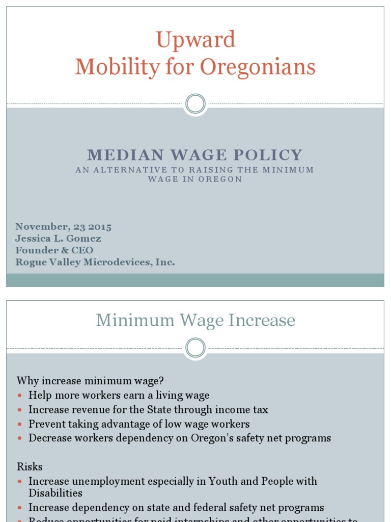 Median Wage Policy With OED Data | PDF | Minimum Wage | Employment