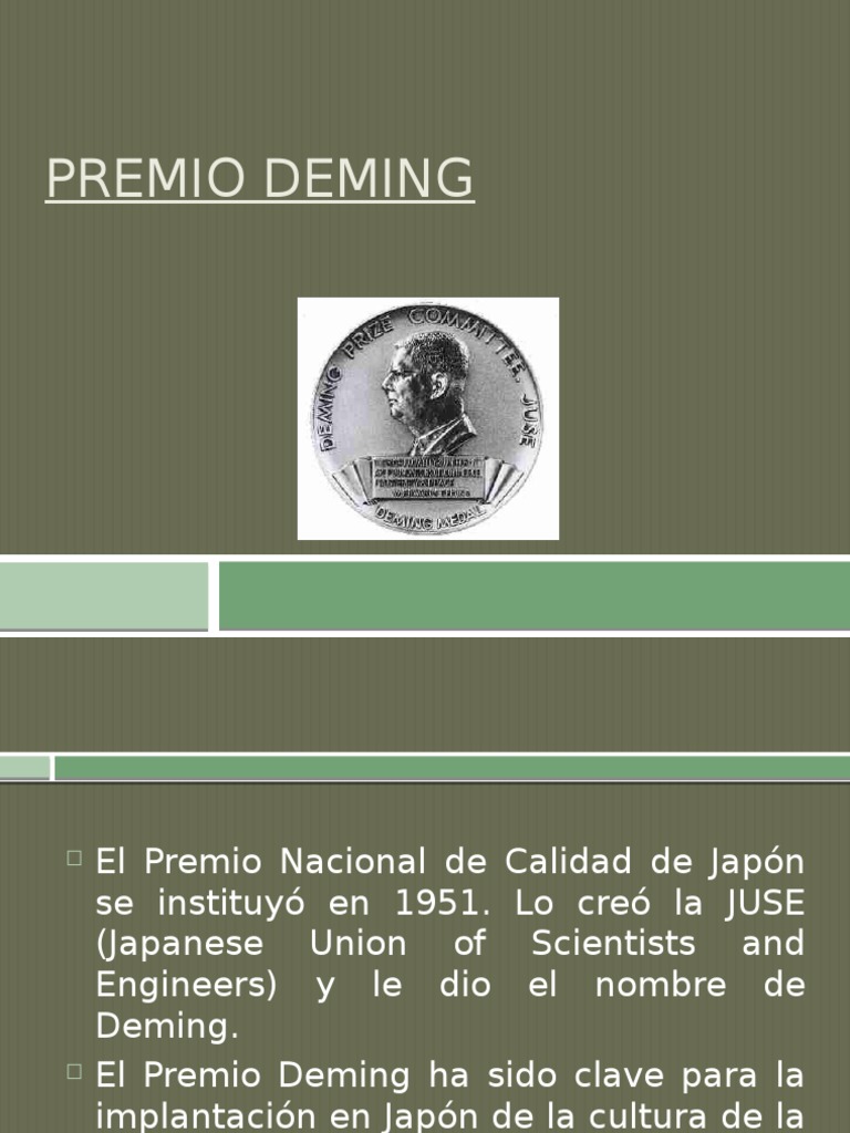 Premio Deming: Calidad y Evaluación | PDF | Calidad (comercial ...