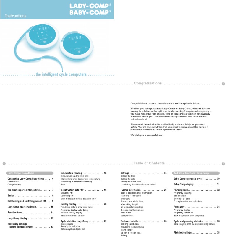 Lady-Comp & Baby-Comp User Guide | PDF | Temperature | Menstrual Cycle