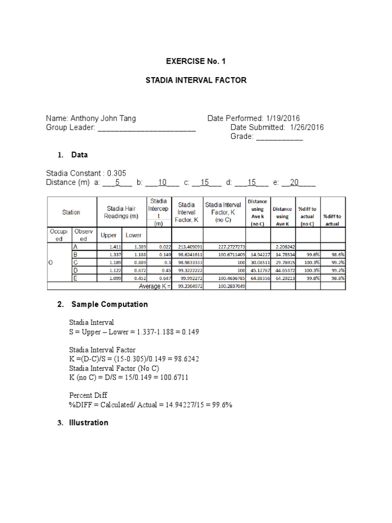Stadia Interval Factor | PDF | Measurement | Experiment