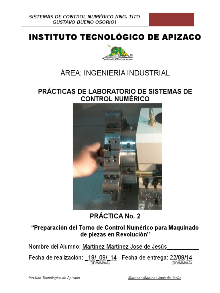 Practica No 2 Torno - CNC - Jo | PDF | Control numerico | Herramientas