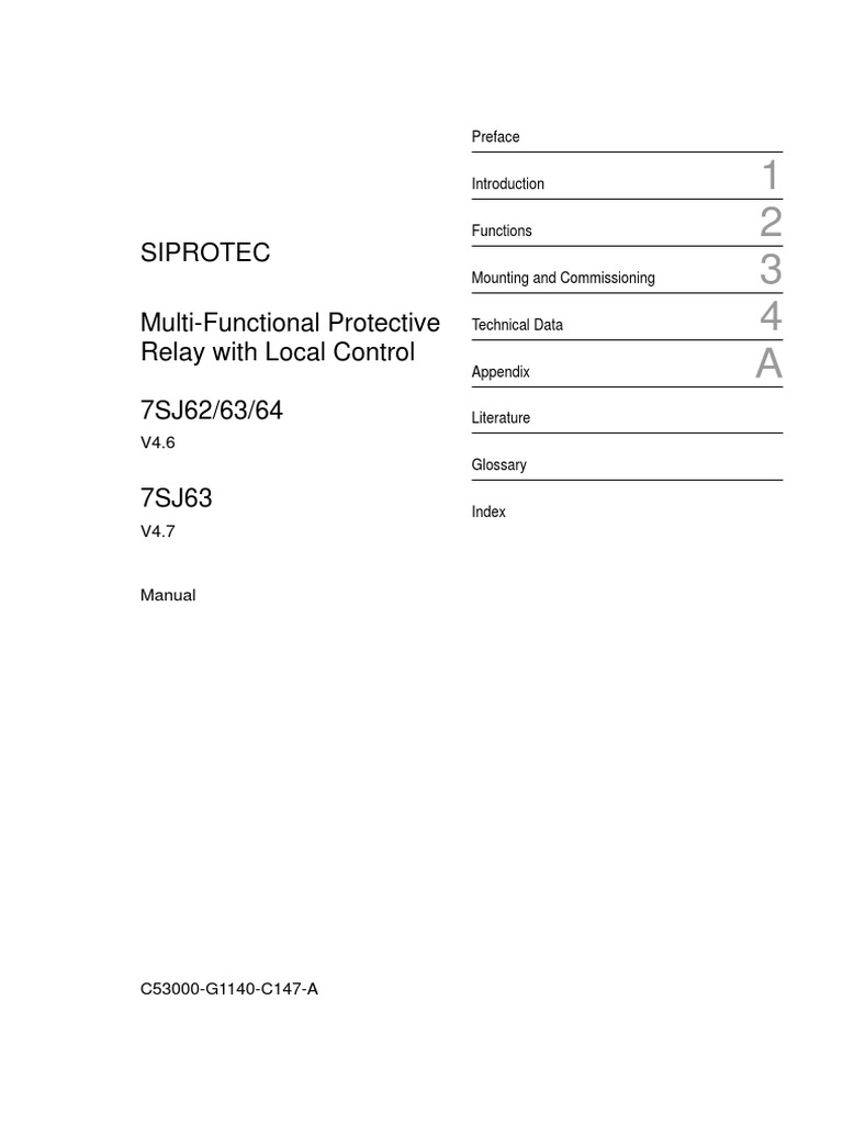 7SJ62-64 Manual AA V046401 Us | PDF | Input/Output | Electromagnetic ...