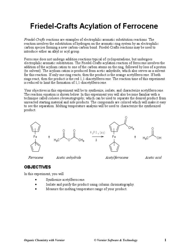 Friedel Crafts Acylation Of Ferrocene Mechanism