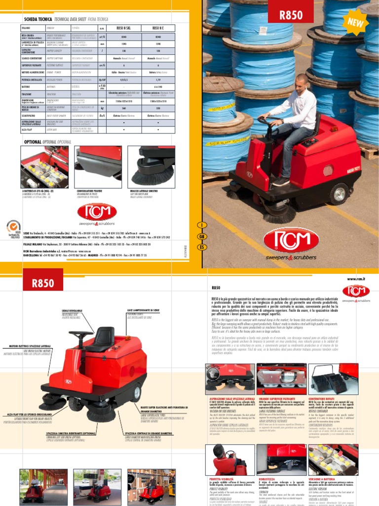 RCM R850 Rider Floor Sweeper - Sweepers Australia | PDF | Industries ...