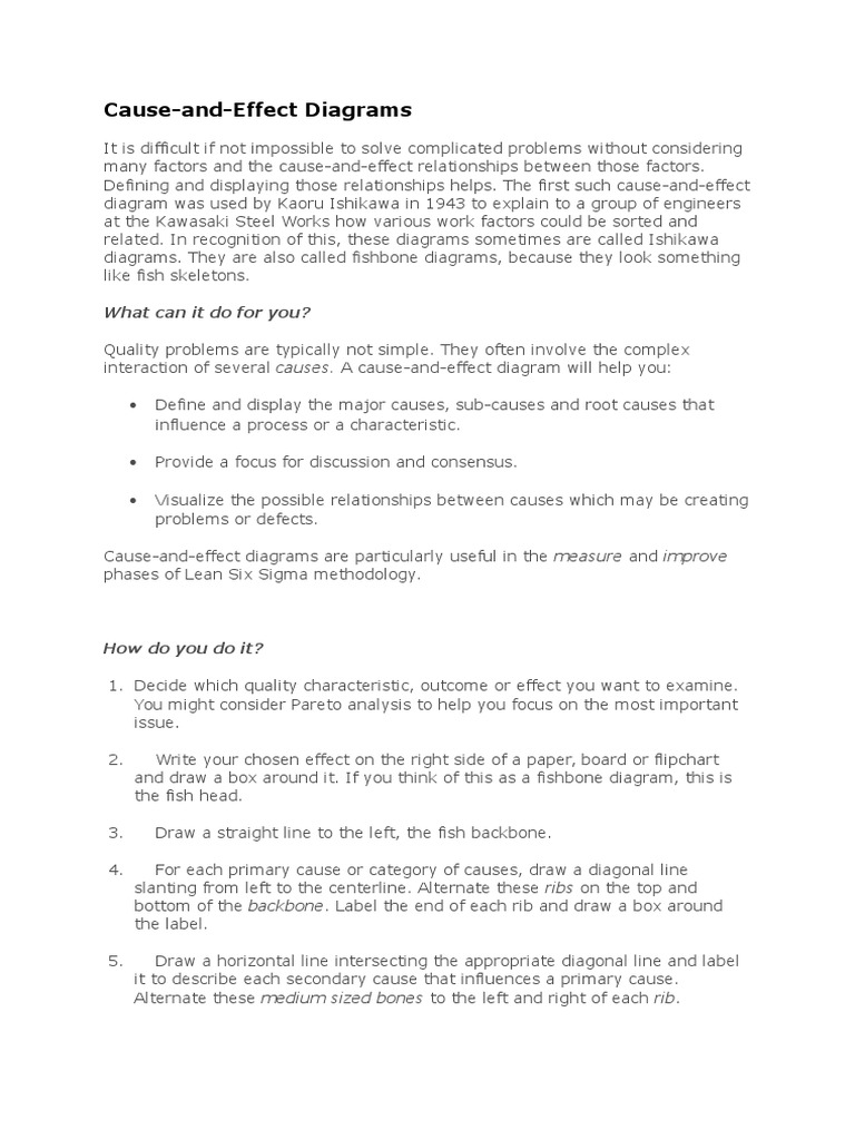 Cause & Effect Diagram | PDF | Causality | Cognition