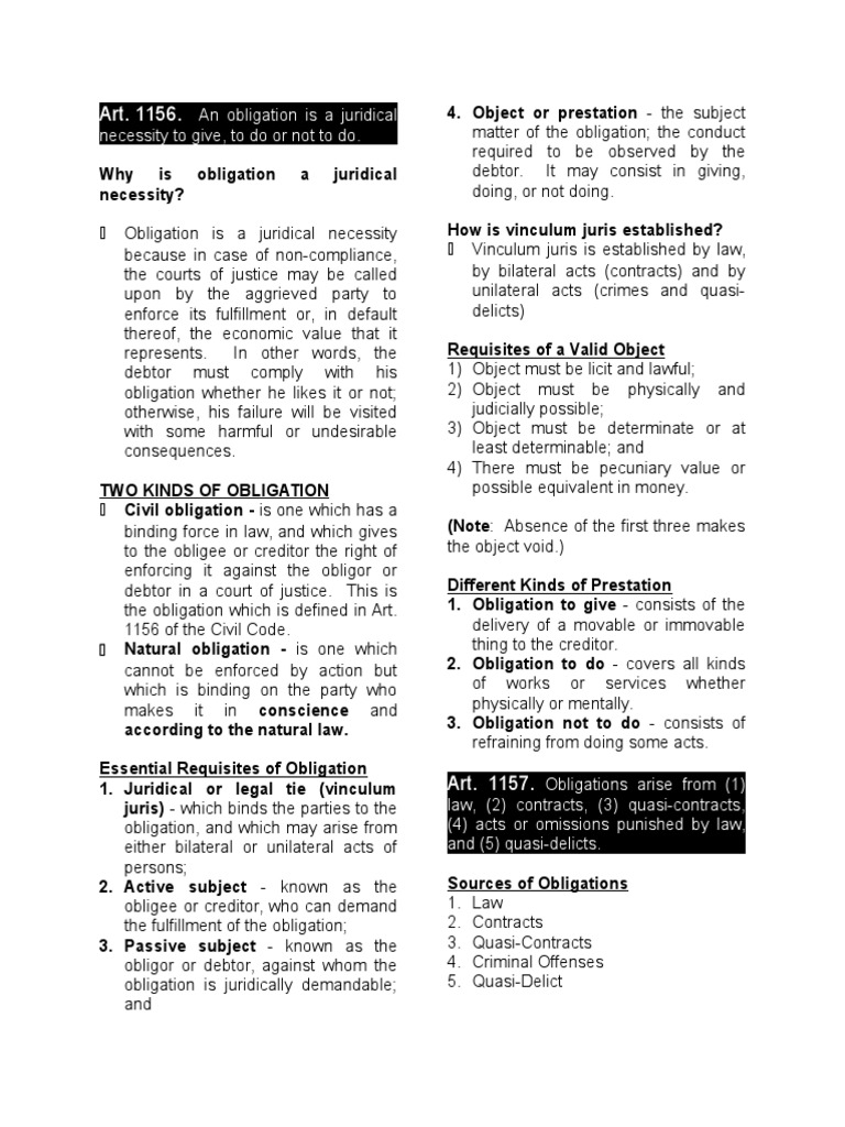 Oblicon Reviewer | PDF | Negligence | Law Of Obligations