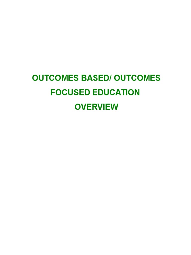 Outcomes Based Education Sample | PDF | Educational Assessment ...