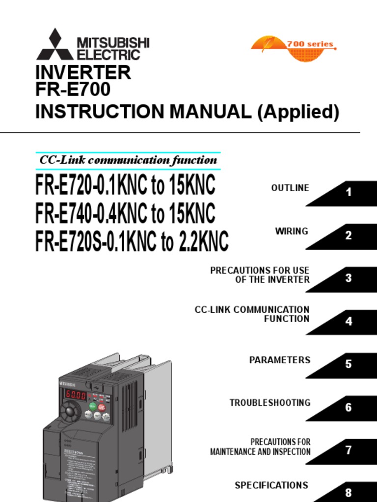 FR E700 Manual | Power Inverter | Electrical Wiring