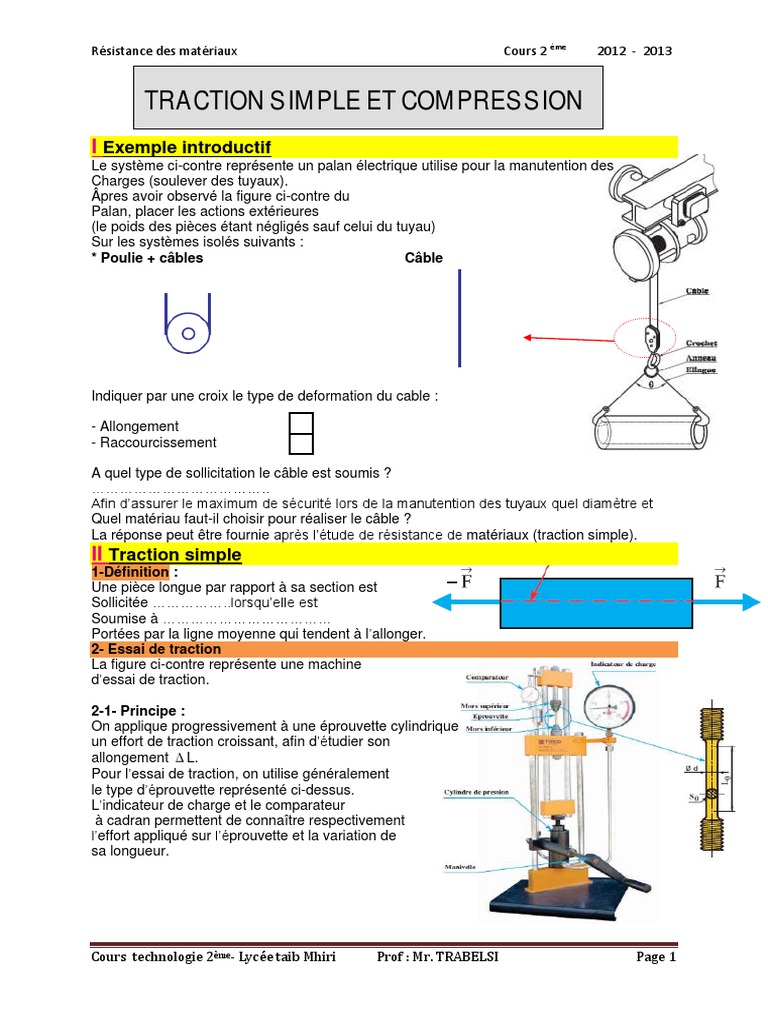 Cours 2eme Traction Et Compression | PDF