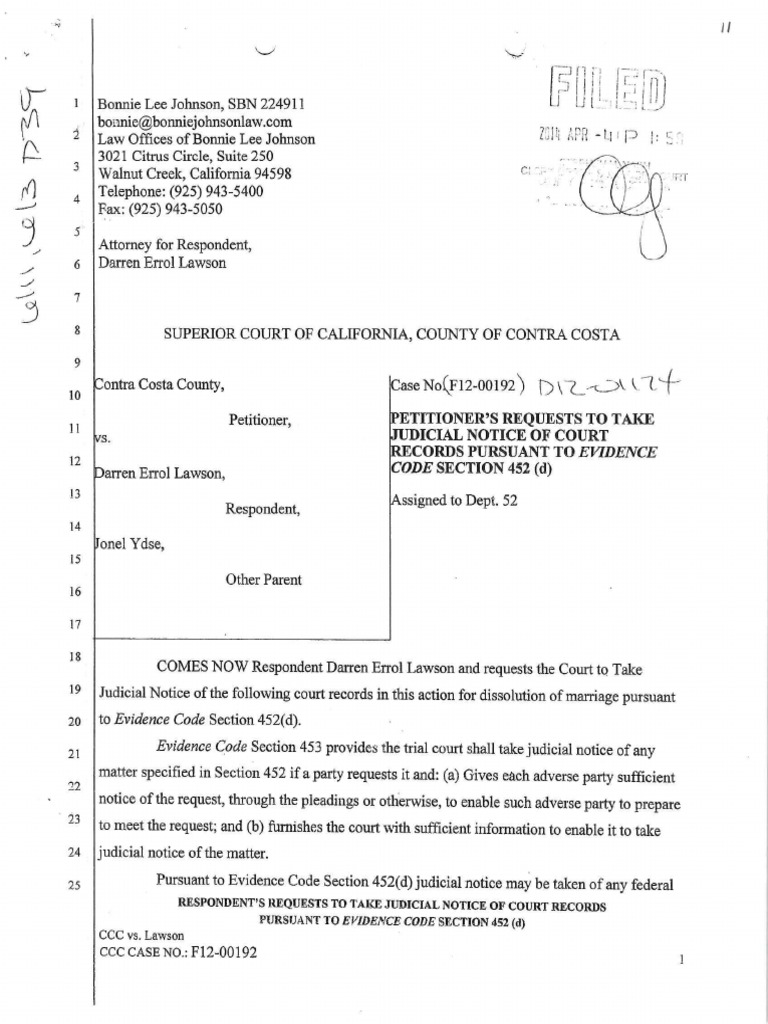 2014 4-4 FILED Request To Take Notice of Judicial Records | PDF