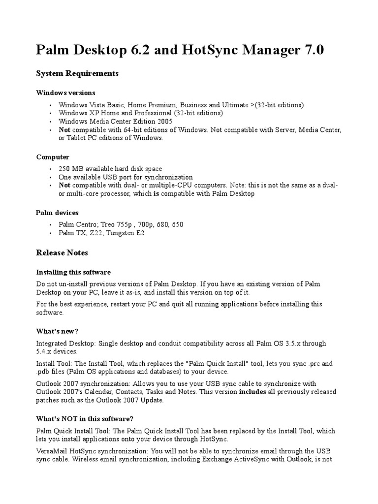 Palm Desktop Win 62 | Download Free PDF | Microsoft Outlook | Microsoft ...