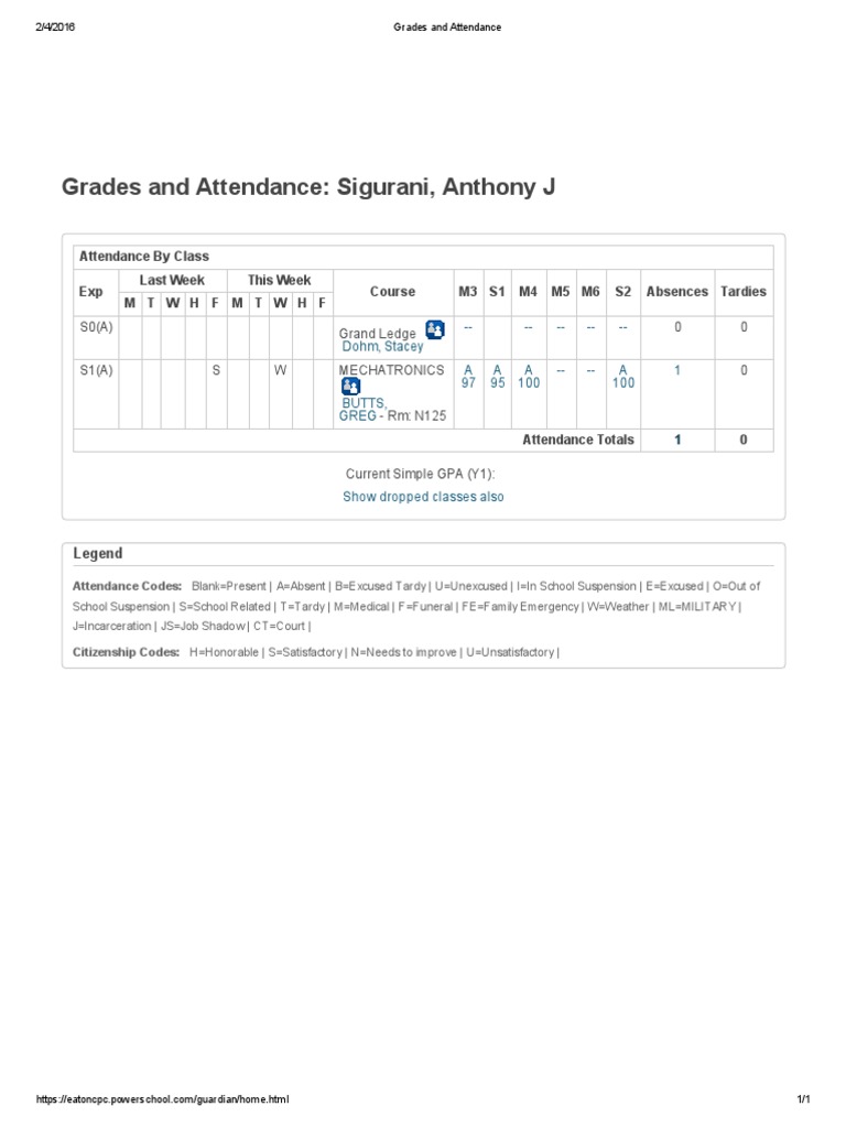 Attendance and Grades Overview | PDF