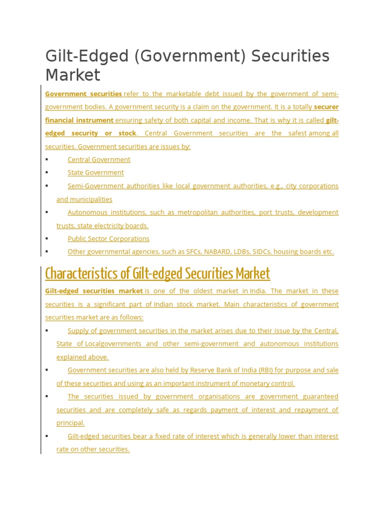 Gilt | Gilt Edged Securities | Bonds (Finance)