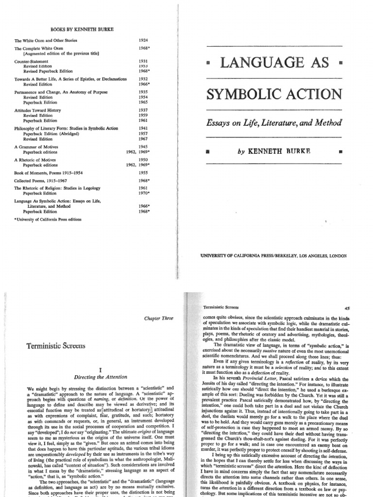 Kenneth Burke, "Terministic Screens" | PDF