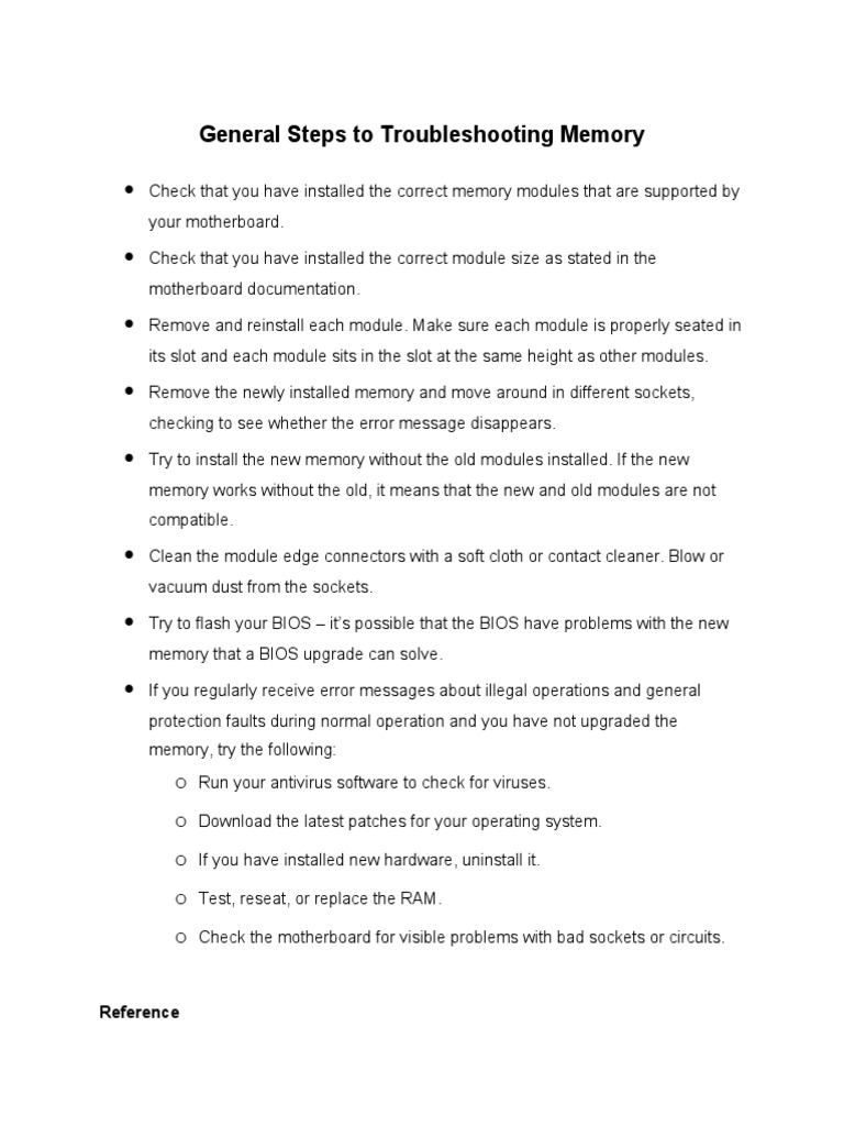 Troubleshooting Memory | PDF