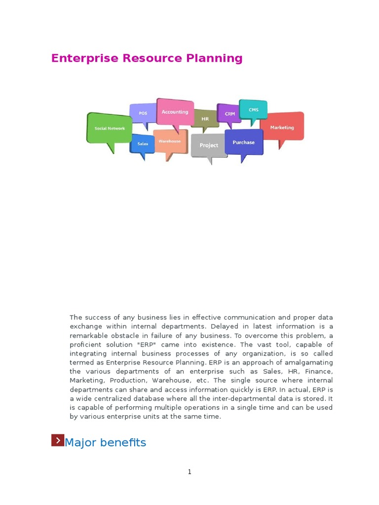 Enterprise Resource Planning | PDF