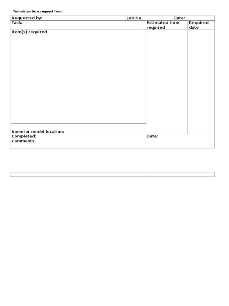 Technician Time Request Form | PDF | Computers