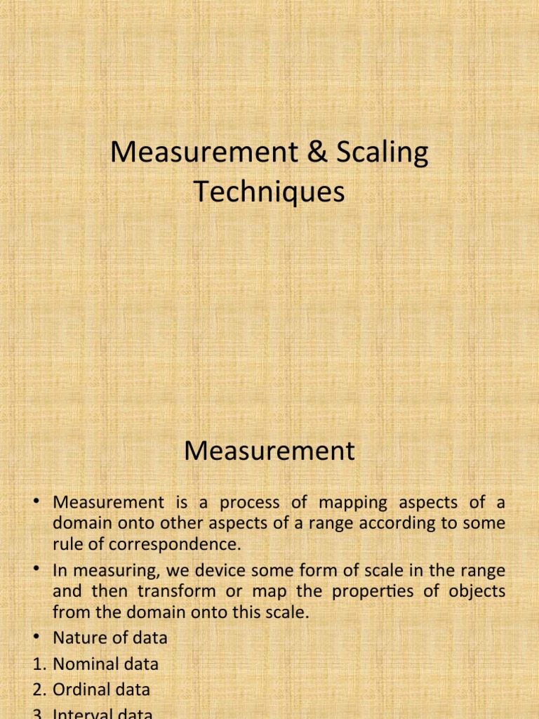 Key Measurement and Scaling Techniques | PDF | Level Of Measurement ...