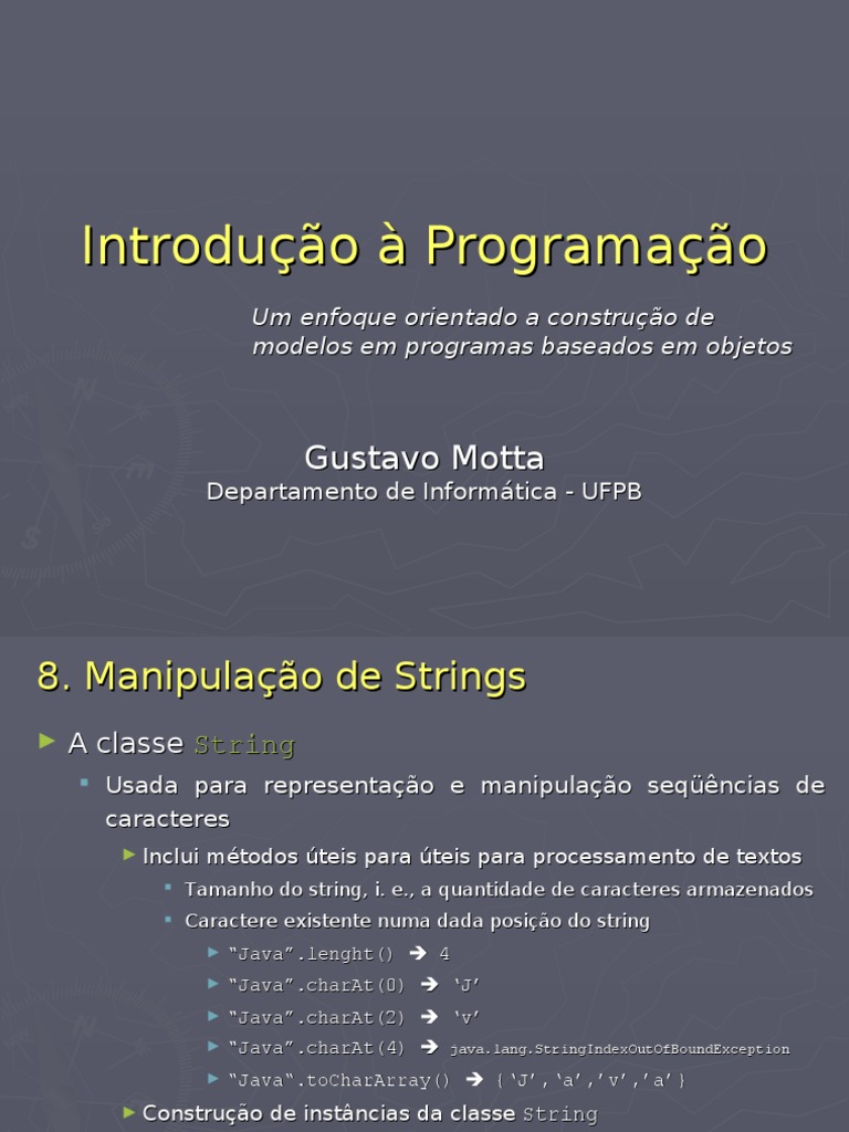 Java Manipulação De String Pdf Java Linguagem De Programação