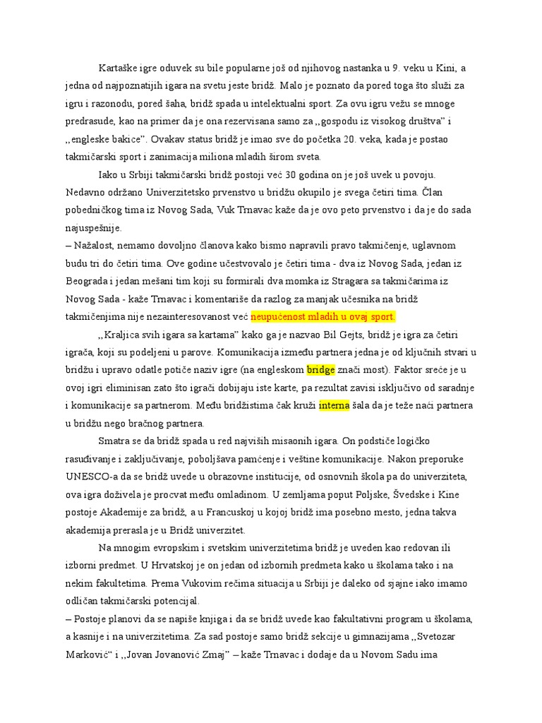 Bridz Igra | PDF