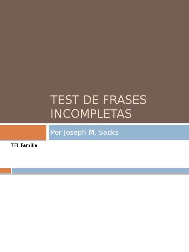 Test de Frases Incompletas | PDF
