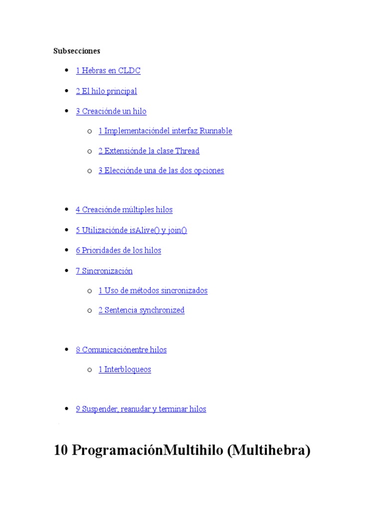 Ejemplo De Hilos 01 Pdf Java Lenguaje De Programación Hilo Computación 