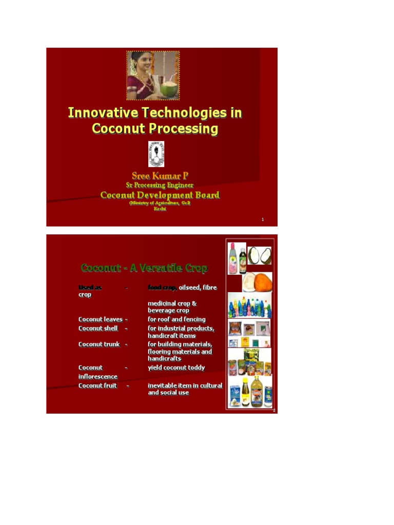 Coconut Processing PDF | Coconut Oil | Coconut