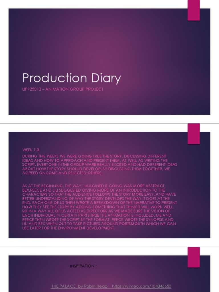 Production Diary: Up725313 - Animation Group Project | PDF | Shadow