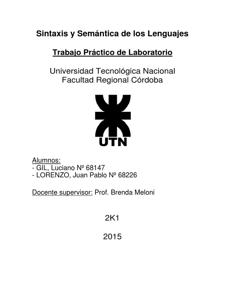 TPL - Sintaxis y Semántica de Los Lenguajes | PDF | Simulación ...