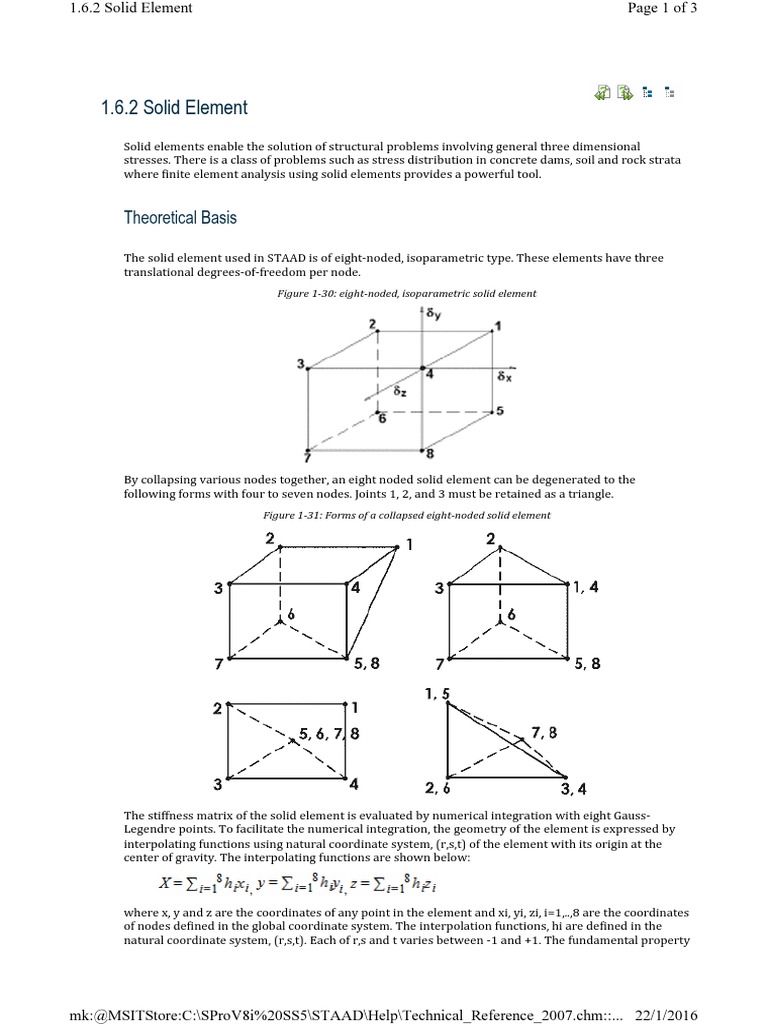STAAD Solid Element Analysis Guide | PDF | Coordinate System | Stress ...