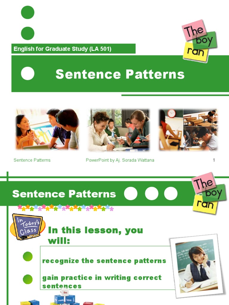 Sentence Patterns Edited | PDF | Verb | Subject (Grammar)
