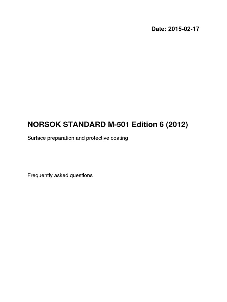 Norsok M-501 Ed 6 Clarification Log 2015 Rev 1 - Finished | PDF ...