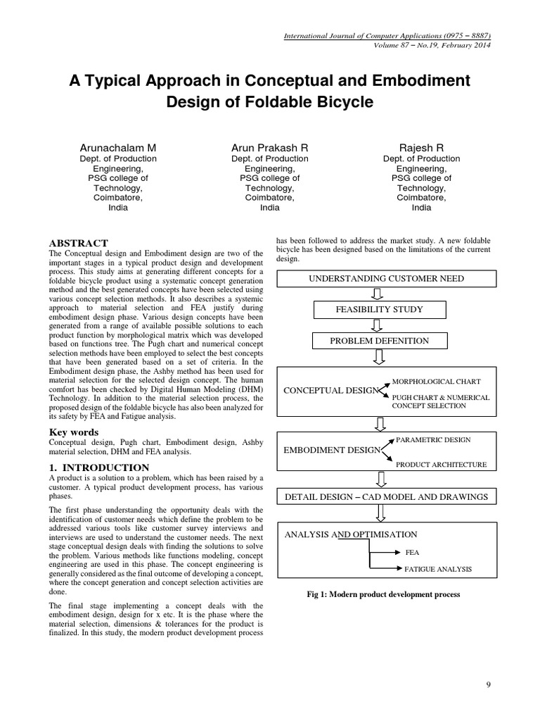 Case Study On Foldable Bicycle With Conceptual Design Approach ...
