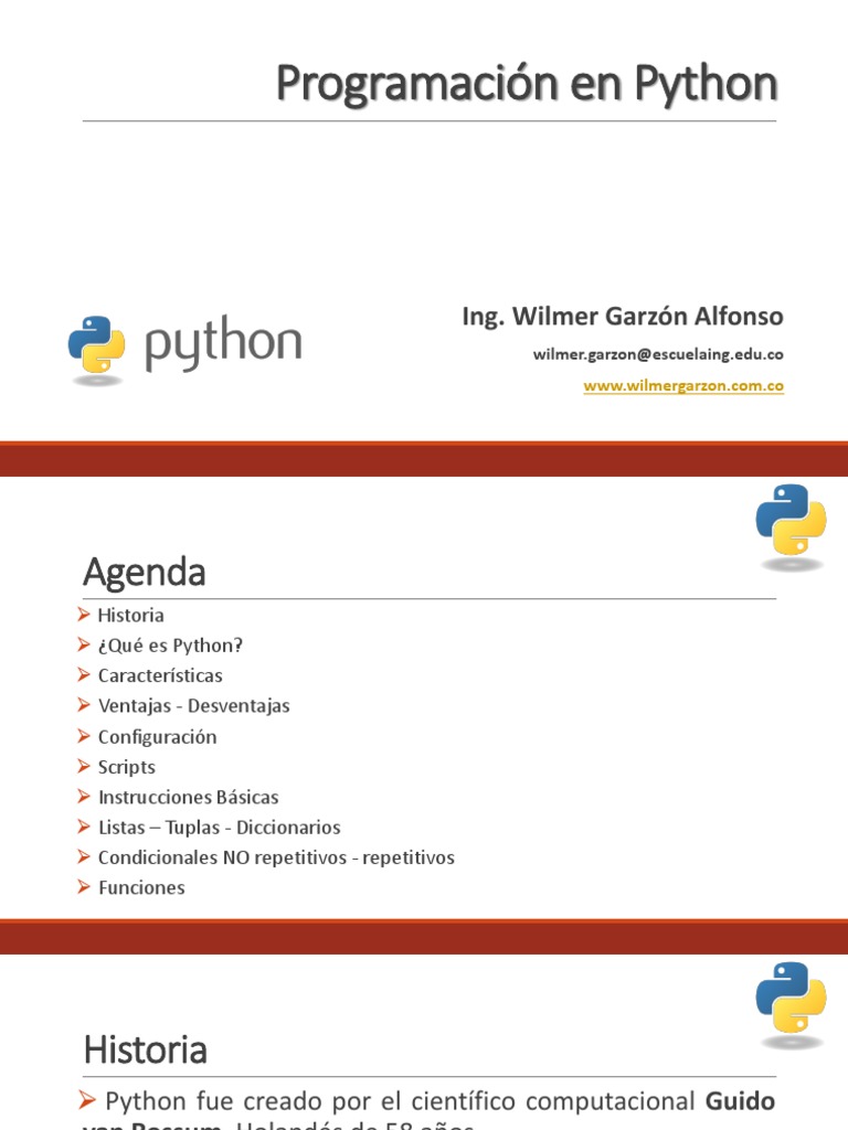Introduccion A Python | PDF | Python (lenguaje de programación ...