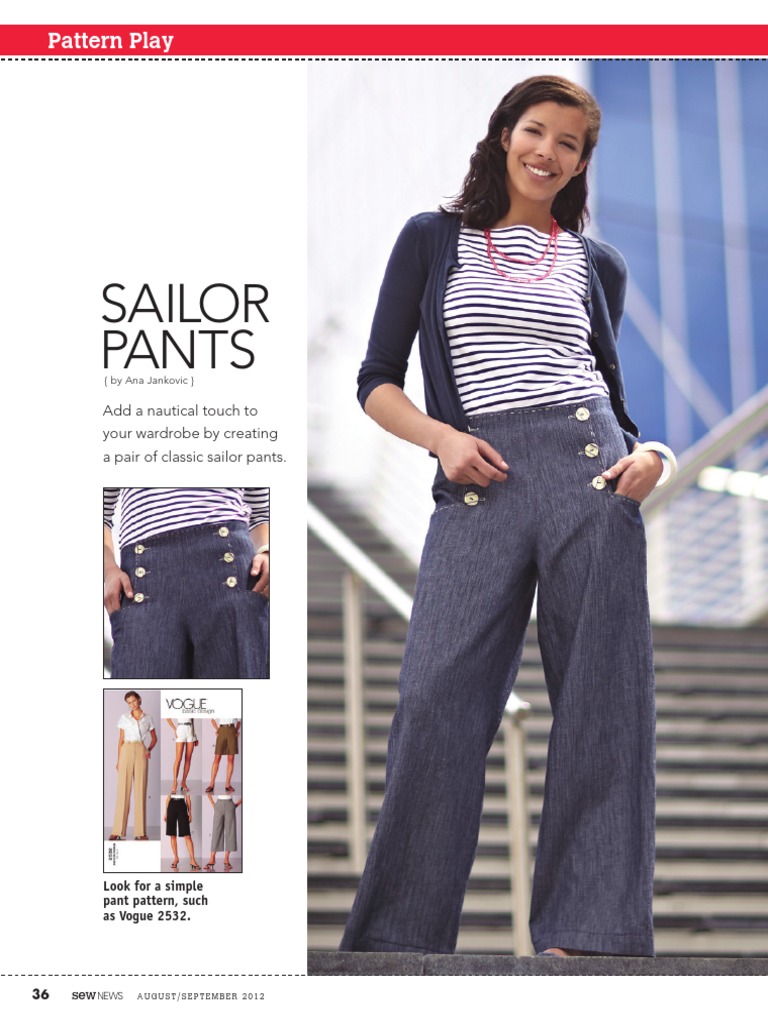 Classic Sailor Pants Sewing Guide | PDF | Seam (Sewing) | Sewing