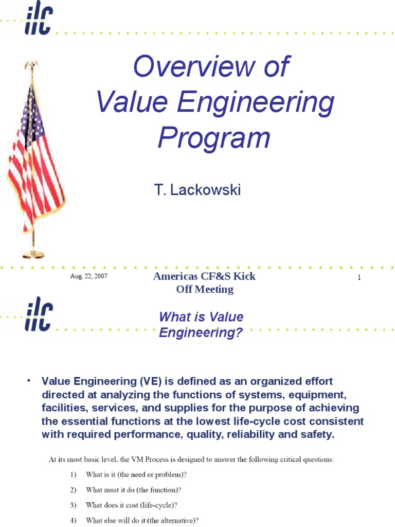 Lackowski ValueEngineering | PDF | Office Of Management And Budget | Quality (Business)